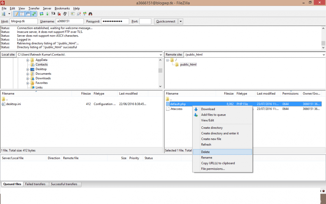 How To Upload Files To 000webhost Using FTP Client FileZilla
