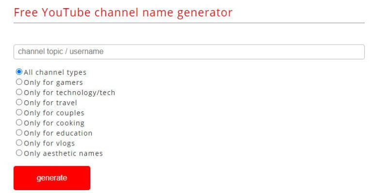12+ Best YouTube Channel Name Generator Online Tools - Seeromega