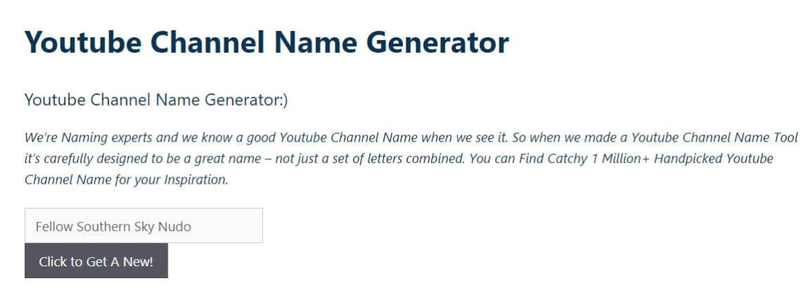 12+ Best YouTube Channel Name Generator Online Tools - Seeromega
