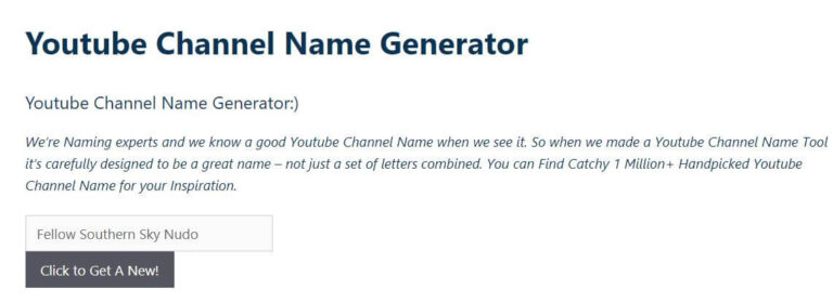 12+ Best YouTube Channel Name Generator Online Tools - Seeromega