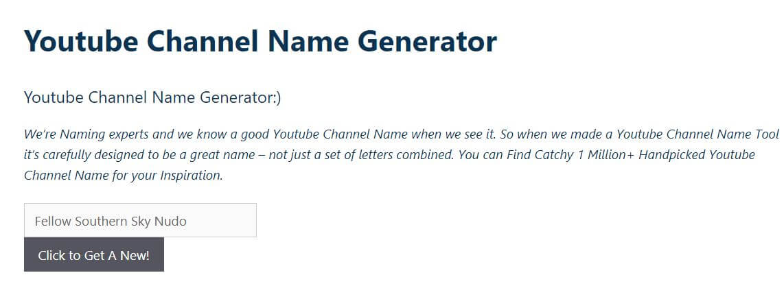 12+ Best YouTube Channel Name Generator Online Tools - Seeromega